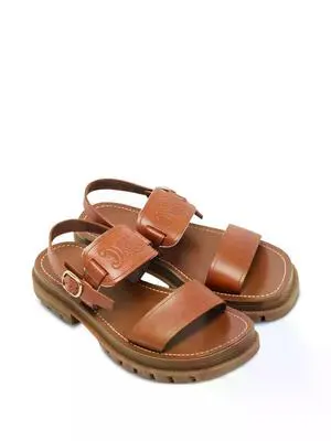 Celine Triomphe Motif Chunky Slingback Sandals