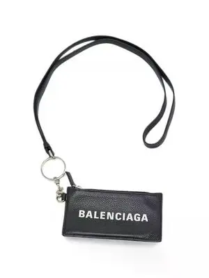 Balenciaga Logo-print Lanyard Cardholder - Black