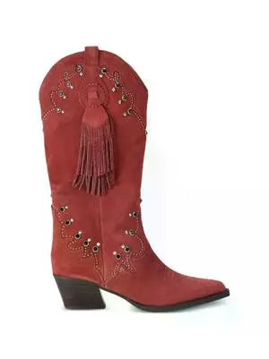 Kurt Geiger Western Tassel Boots - Red