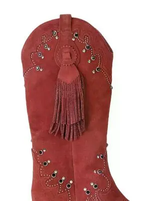 Kurt Geiger Western Tassel Boots - Red