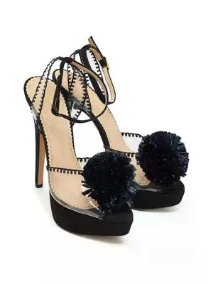 CHARLOTTE OLYMPIA Pomeline Pom-pom Platform Stiletto Sandals