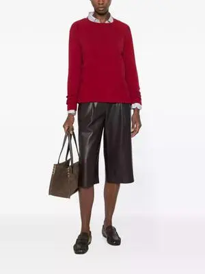 BEYOU Long-sleeve Ribbed-trim Sweater