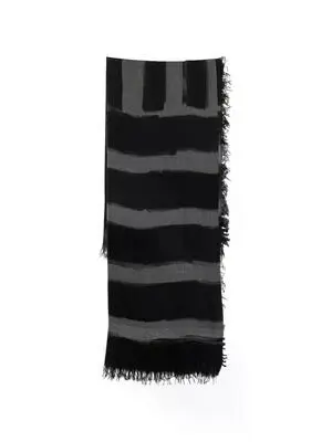 Faliero Sarti Striped Frayed Scarf - Black