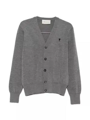 AMI Paris De Coeur Cardigan - Grey