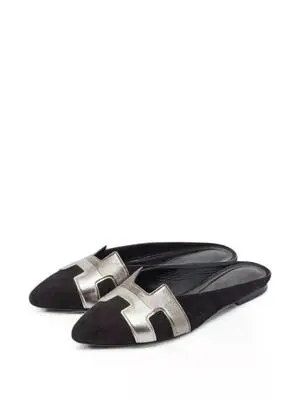 Hermès Roxane Mules With Metallic Trim