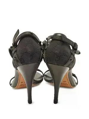 Gucci Gg Canvas Studded Stiletto Sandals