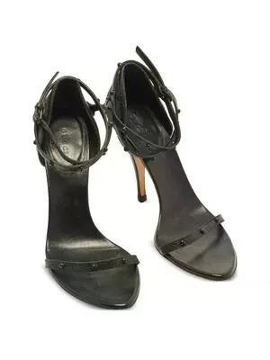 Gucci Gg Canvas Studded Stiletto Sandals