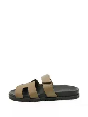 Hermès Chypre Touch-strap Sandals - Brown
