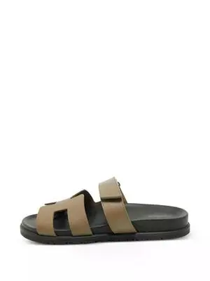 Hermès Chypre Touch-strap Sandals With Cut-out H Detail - Brown