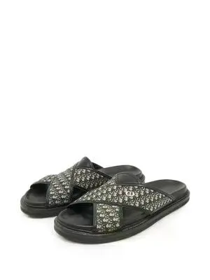 Dior Oblique Canvas Slide Sandals