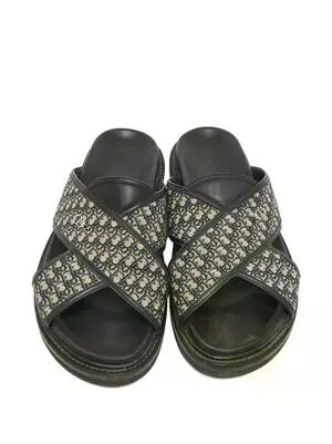 Dior Oblique Canvas Slide Sandals