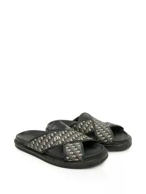 Dior Oblique Canvas Slide Sandals