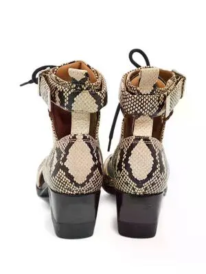 Chloé Rylee Python-effect Ankle Boots