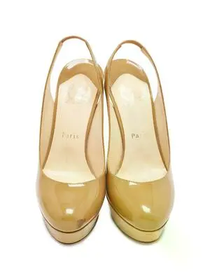 CHRISTIAN LOUBOUTIN Bianca Patent Leather Platform Slingback Pumps