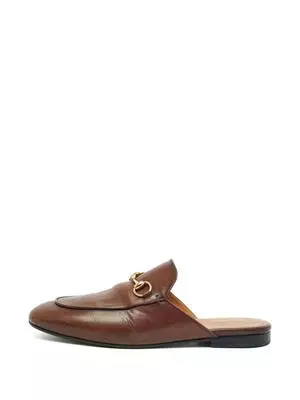 Gucci Princetown Horsebit Leather Mules - Brown