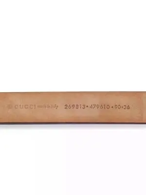 Gucci Logo Engraved Leather Belt