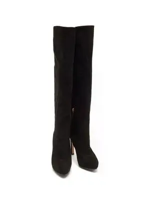 Prada Suede Knee-high Stiletto Boots
