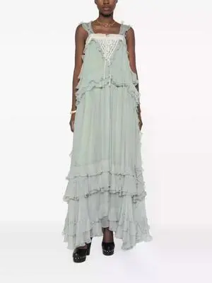 Chloé Ruffled Silk-mousseline Maxi Dress
