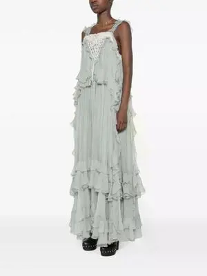 Chloé Ruffled Silk-mousseline Maxi Dress