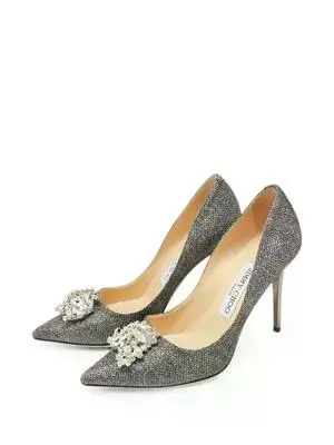 JIMMY CHOO Mamey Crystal-embellished Glitter Pumps