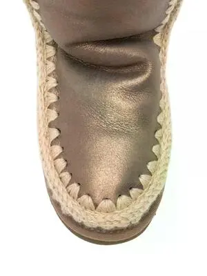 Mou Crochet-trim Metallic Boots