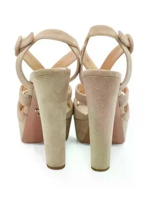 Prada Ankle-strap Platform High Block Heel Sandals