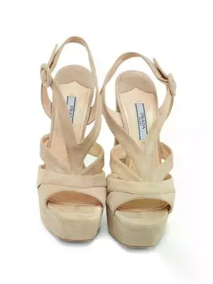 Prada Ankle-strap Platform High Block Heel Sandals