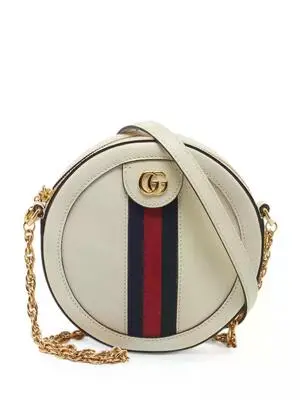Gucci Ophidia Round Leather Shoulder Bag - Neutrals