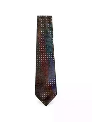 TOM FORD Geometric-pattern Silk Tie - Brown