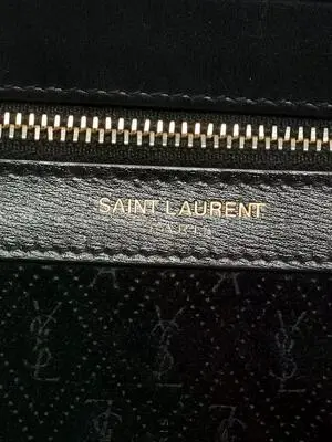 Saint Laurent Monogram Print Suede Pouch