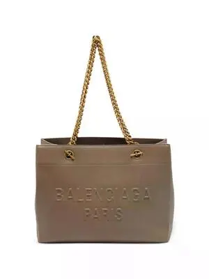 Balenciaga Leather Embossed Tote Bag - Brown