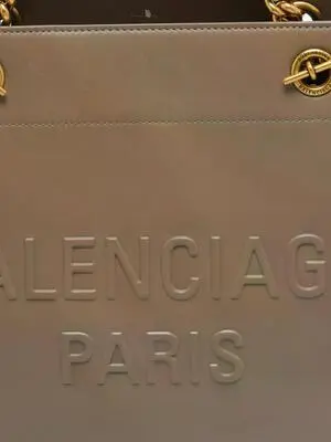 Balenciaga Leather Embossed Tote Bag - Brown