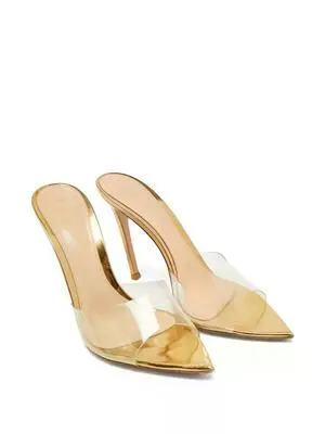 GIANVITO ROSSI Elle Metallic Leather Pointed-toe Mules