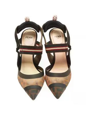 Fendi Zucca Mesh Slingback Pumps