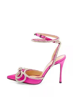 Mach & Mach Double Bow Ankle-strap Pumps