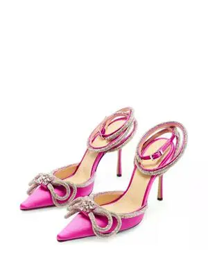 Mach & Mach Double Bow Ankle-strap Pumps