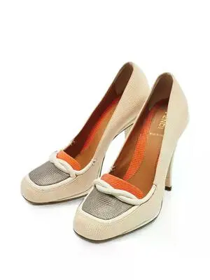 Fendi Lizard-embossed Heeled Pumps