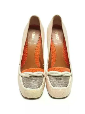 Fendi Lizard-embossed Stiletto Pumps