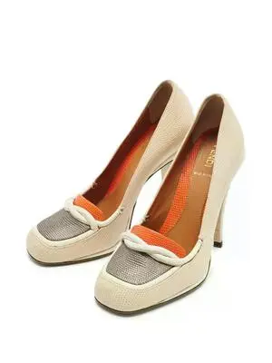Fendi Lizard-embossed Stiletto Pumps