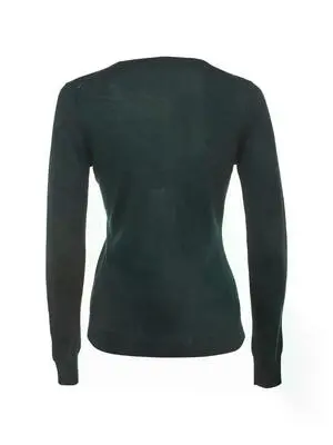Carolina Herrera Logo Embroidered V-neck Wool Sweater