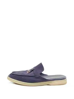 Loro Piana Charms Walk Suede Mules - Blue