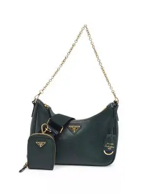 Prada Re-edition 2005 Saffiano Leather Shoulder Bag - Green