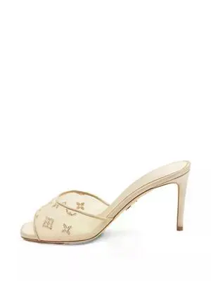 LOUIS VUITTON Revival Crystal-embellished Heeled Sandals - Neutrals