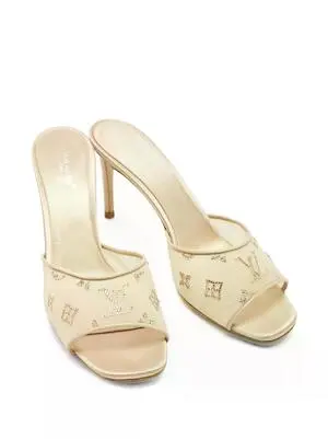 LOUIS VUITTON Crystal-embellished Heeled Sandals - Neutrals