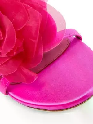 LE SILLA Rose-appliqué Sandals