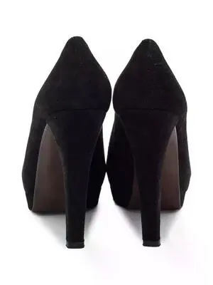 STUART WEITZMAN Suede Peep-toe Platform Stiletto Pumps
