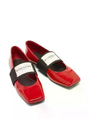 Givenchy Sliced Square-toe Ballet Flats In Patent Leather