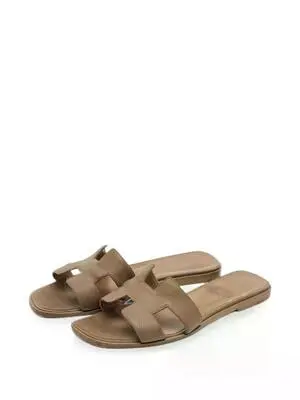Hermès Oran H-cut Slide Sandals - Brown