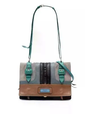 Prada Multicolore Glace Calf And Suede Patchwork Satchel