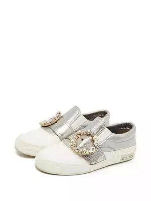 Miu Miu Crystal-embellished Slip-on Sneakers